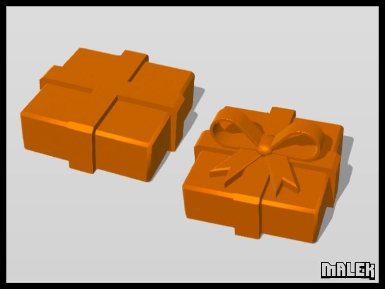 Free 3D file present box (with / without bow) 💝・Template to download ...