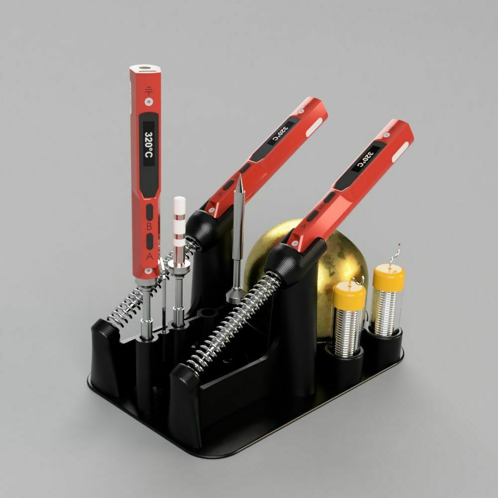 Free STL file TS100 Dual Stand with Tipclean and SolderCans 🧰・3D ...