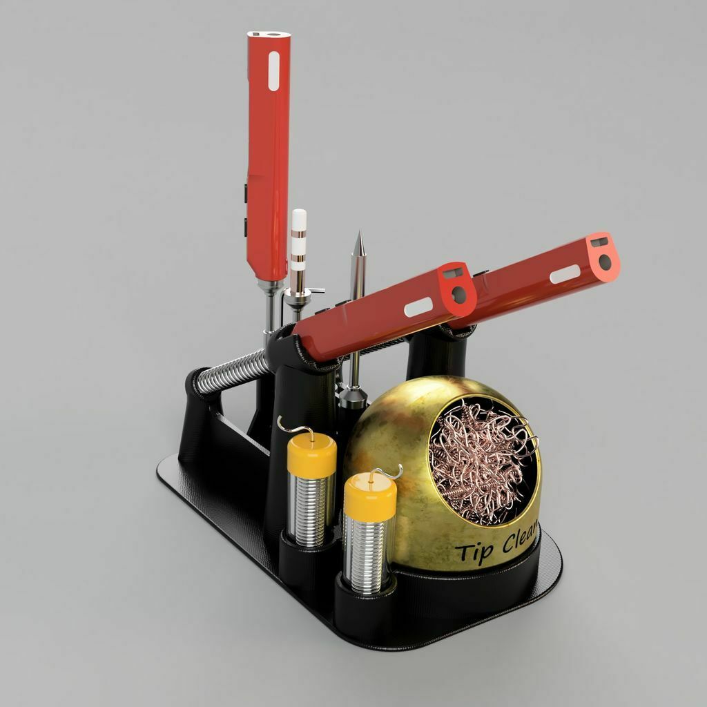 Free 3D file TS100 Dual Stand with Tipclean and SolderCans 🔌・3D ...