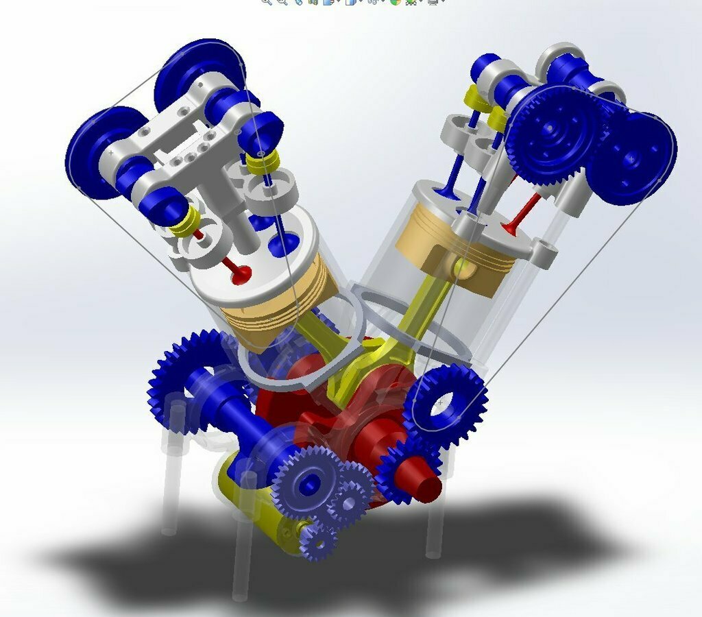 Free 3D file V2 Sports Motorbike Engine 💭・Design to download and 3D ...