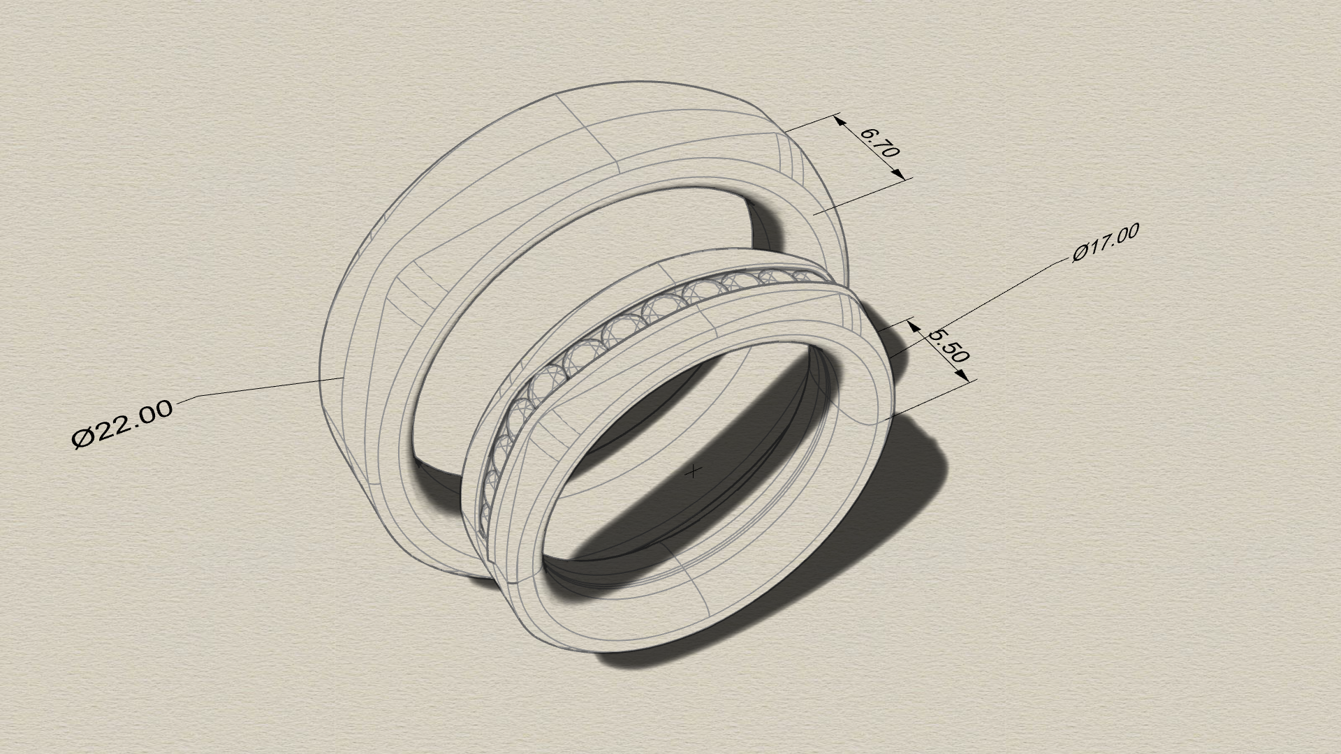 3D file Band Ring with Gem Encrusted Eternity 3D print 💍・3D printer ...