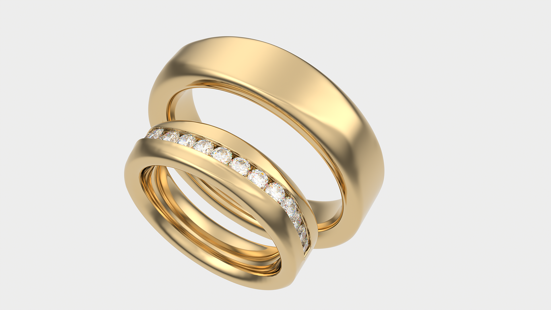 3D file Band Ring with Gem Encrusted Eternity 3D print 💍・3D printer ...