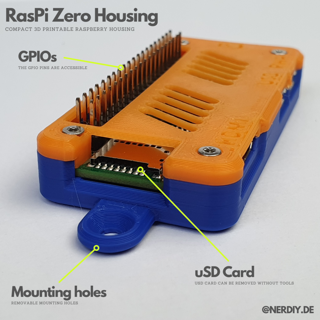 Бесплатный 3D файл Корпус RaspberryPi Zero от Nerdiy.de 🔌・3D-печатная модель для загрузки・Cults