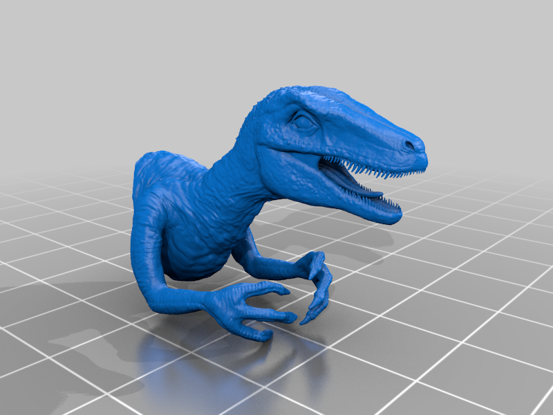 Fichier 3D gratuit Velociraptor Bleu avec Base 🦖・Design pour imprimante ...