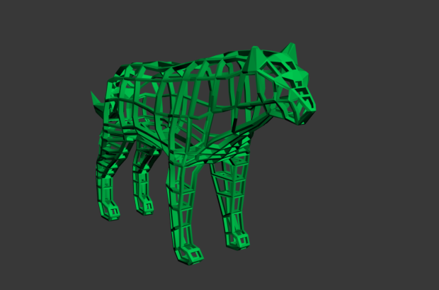 STL file Low Poly Wolf Grid Mesh・3D printing idea to download・Cults