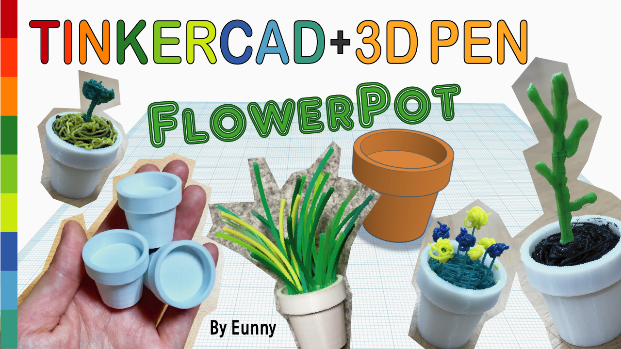 Download free STL file Miniature Flowerpot with Tinkercad + 3D pen • 3D ...