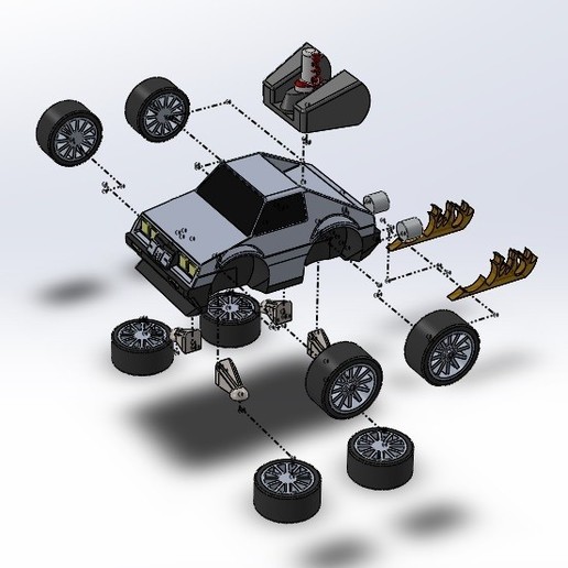 Download STL file Delorean diorama • 3D print object ・ Cults
