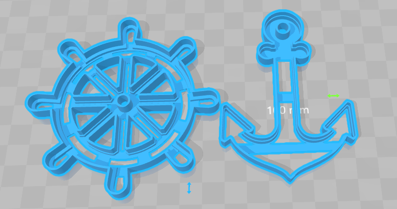 STL file cortante galletas ancla y timon, cookies cutter anchor and ...