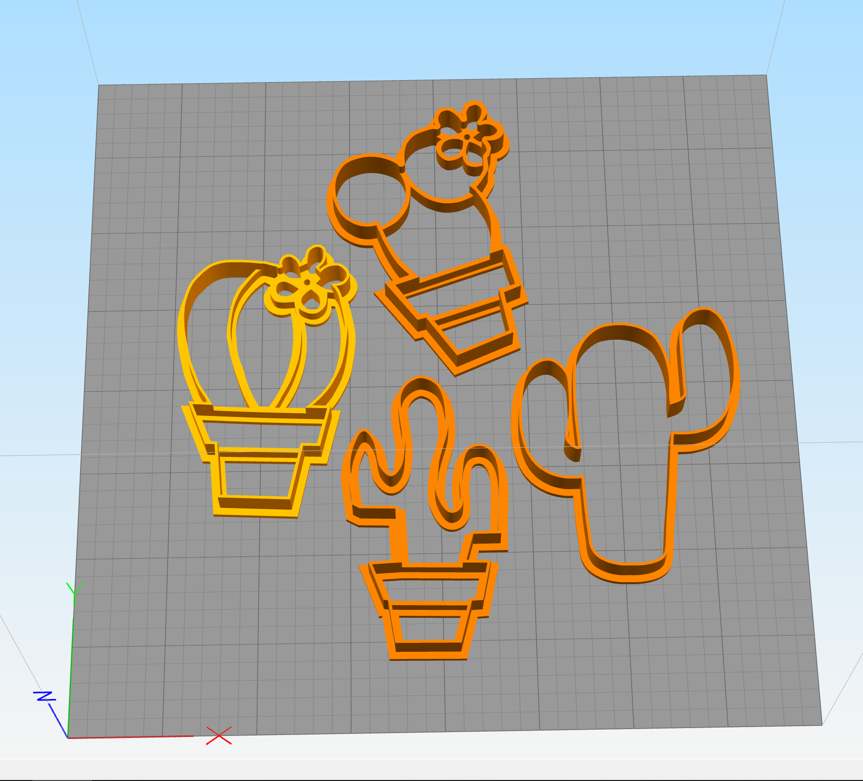 STL file kit of 4 cactus cookies cutter・3D printer design to download・Cults