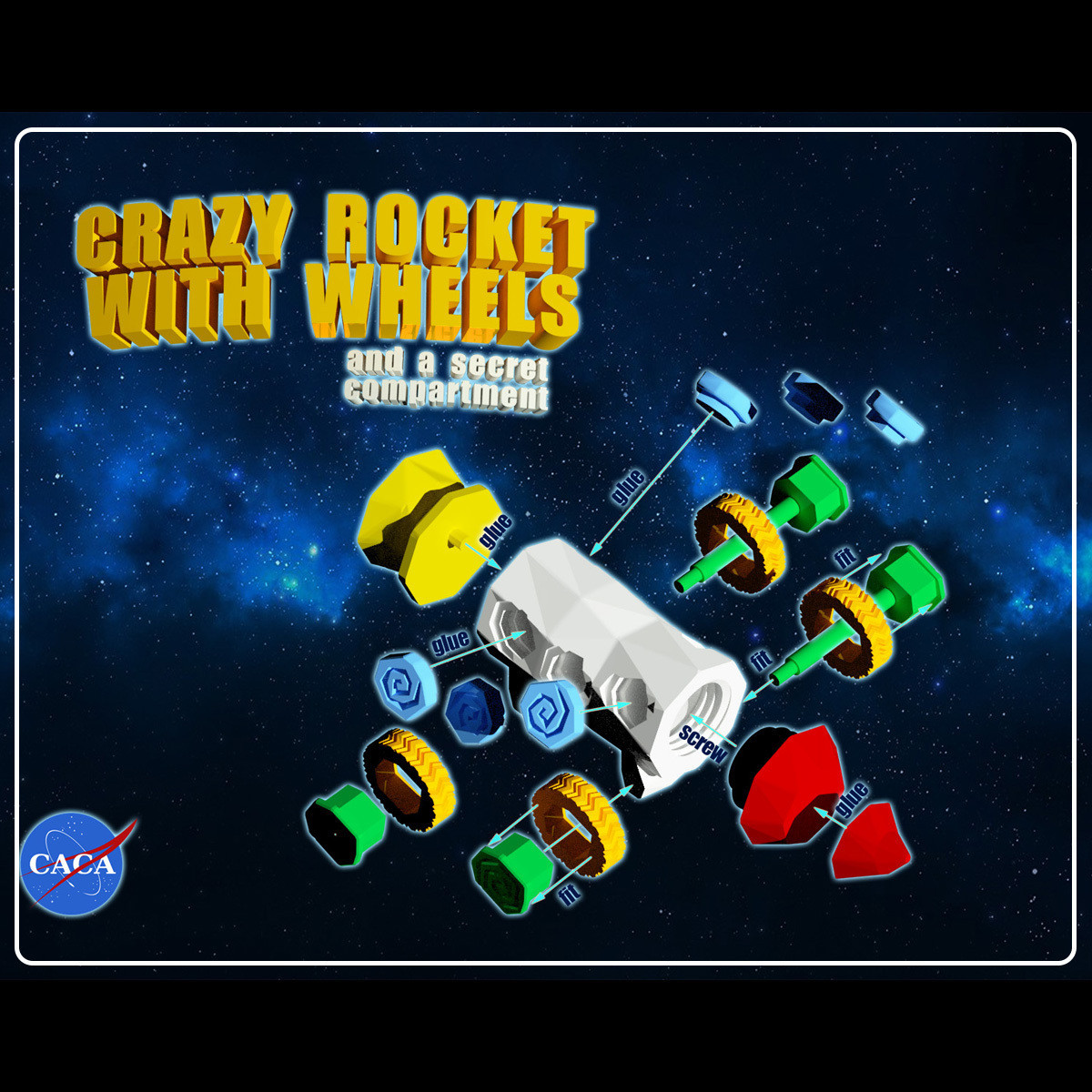Archivo 3D Crazy Rocket with Wheels and a Secret Compartment・Plan de ...