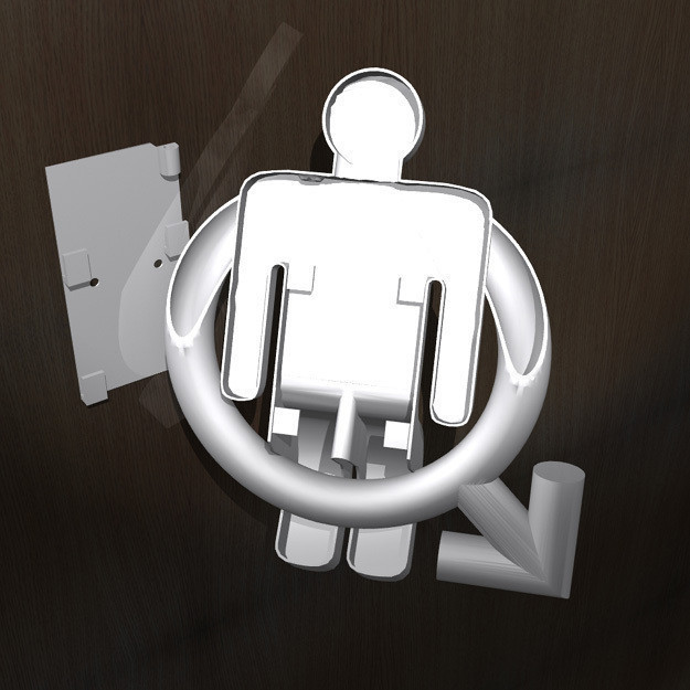 Archivo STL Toilet Room Sign - Male・Diseño de impresión en 3D para ...