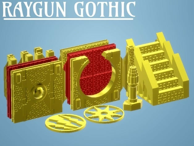 Fichier STL gratuit Z.O.D. Raygun Gothic Theme Bases (28mm/échelle ...
