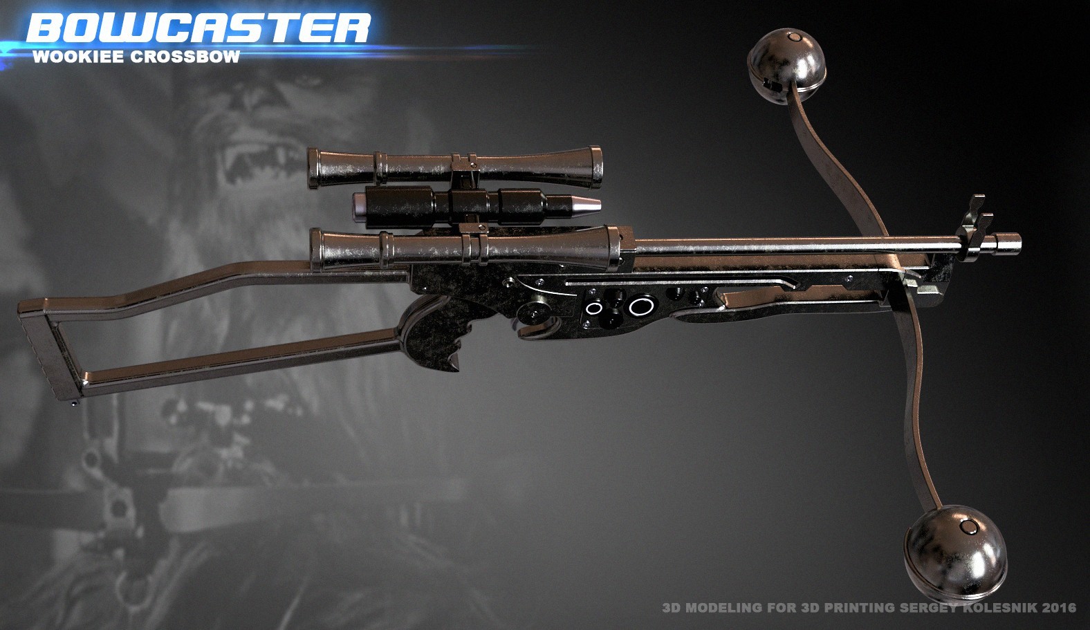 STL file Bowcaster Wookiee Crossbow 🦸・Model to download and 3D print・Cults