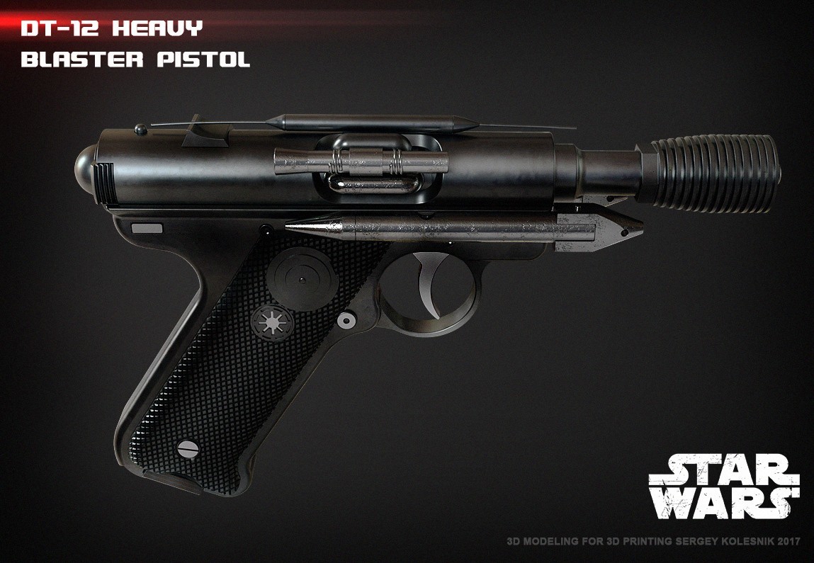 STL file The DT-12 heavy blaster pistol・3D printable model to download ...