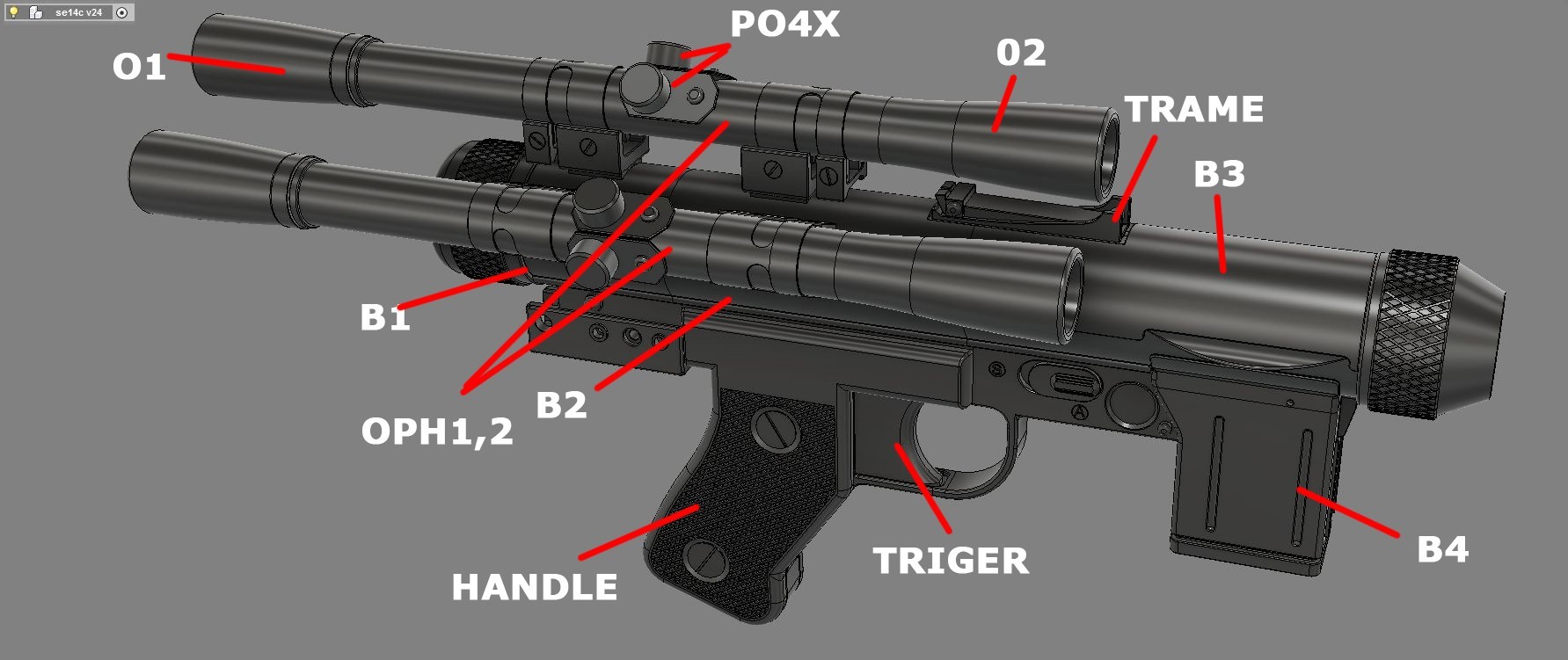 STL file SE-14C blaster pistol・3D printable model to download・Cults