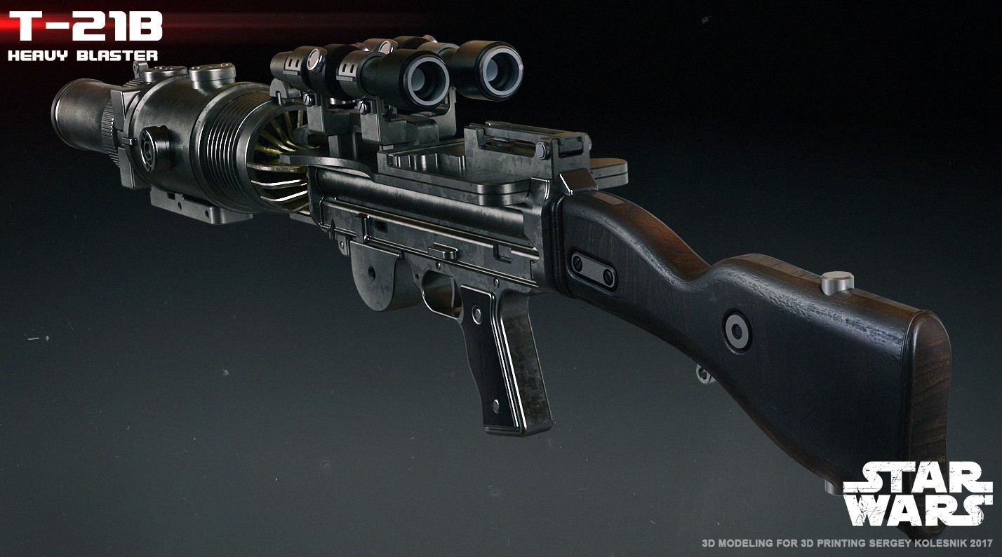 STL file T-21B heavy blaster 🦸・3D printer design to download・Cults