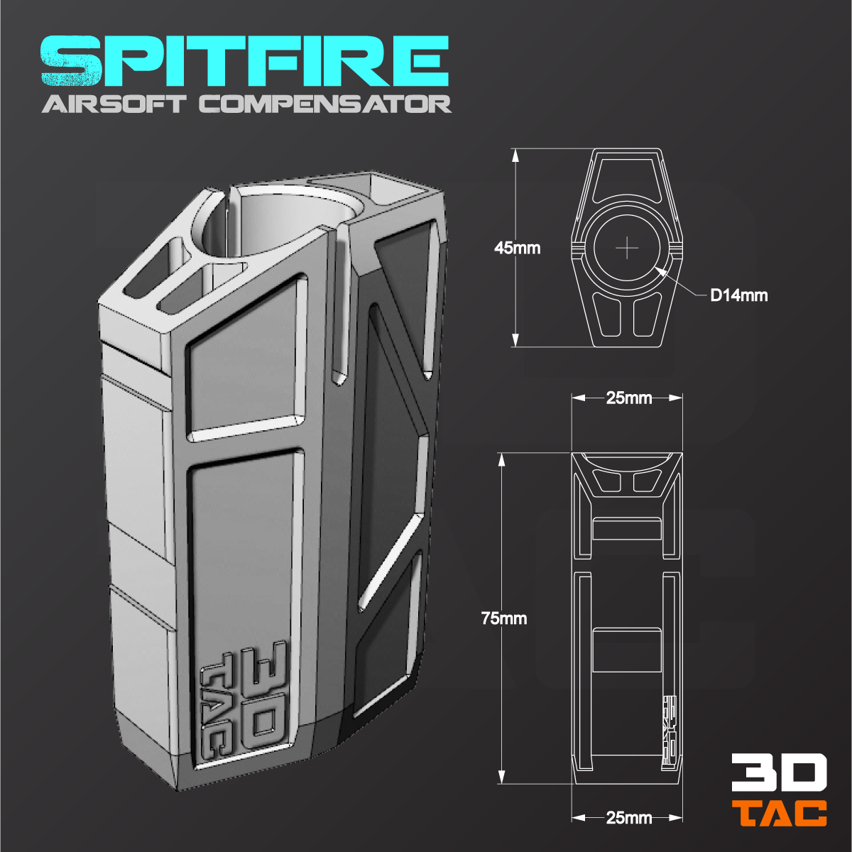 Archivo STL Spitfire: Airsoft Muzzle Amplifier・Design para impresora 3D ...