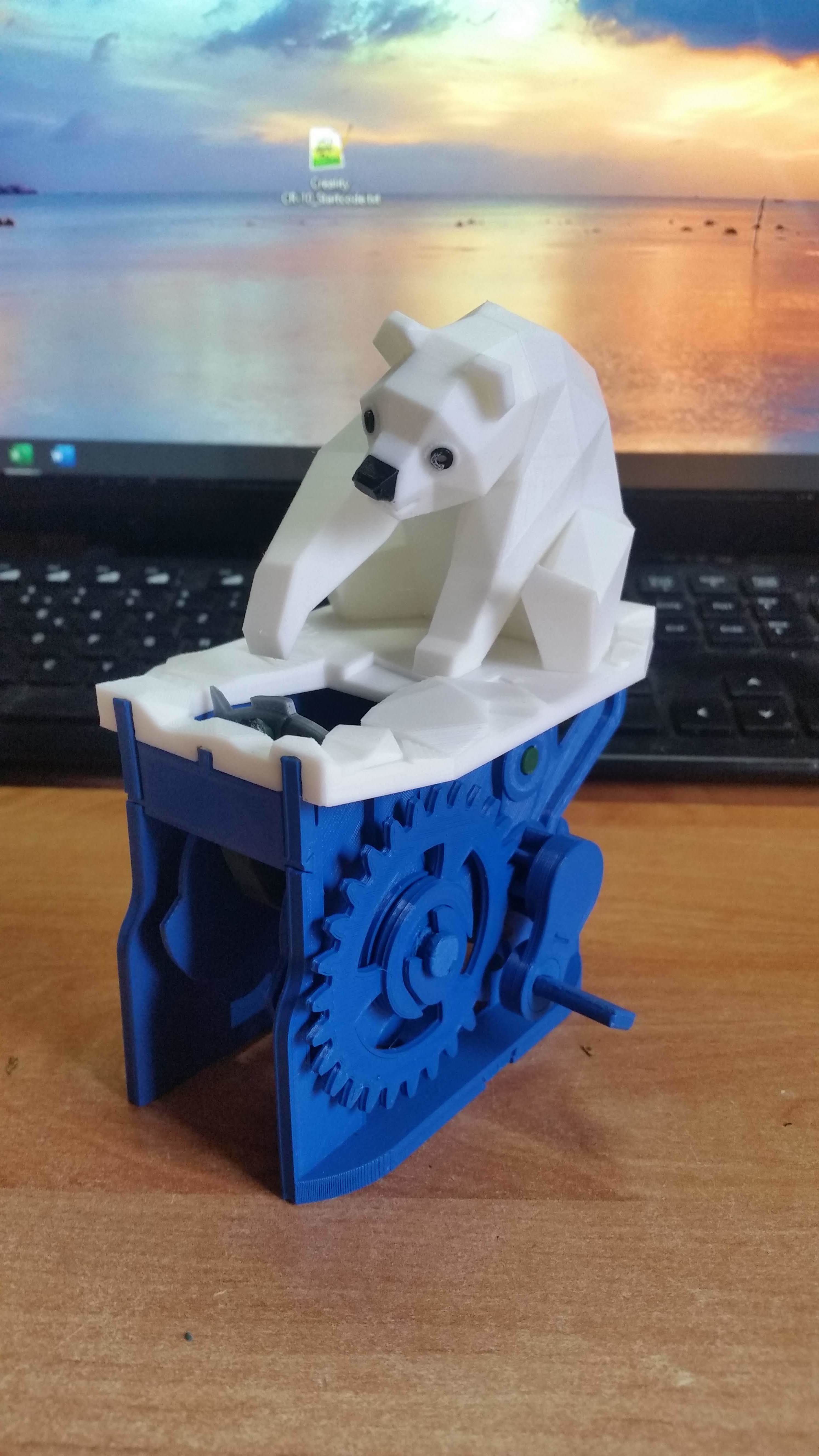 3D printing Polar Bear with Seal (automata) • made with Ender 3・Cults