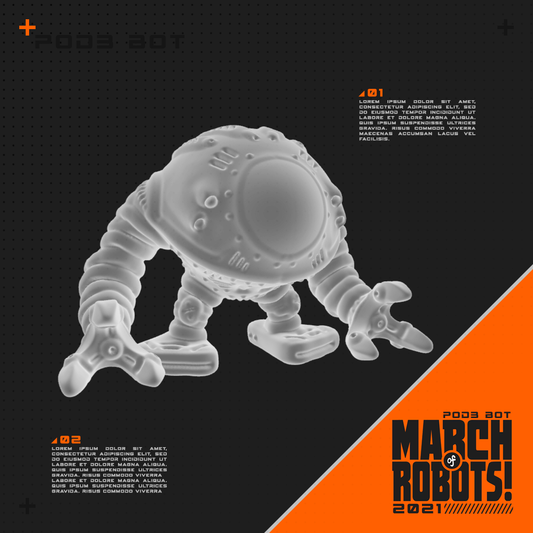 Archivo OBJ Pod3 Bot 🤖・Modelo para descargar y imprimir en 3D・Cults