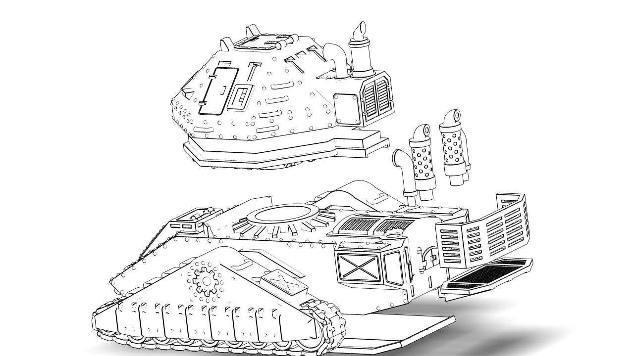Free STL file Medium steam tank "Horz" + medevac module "Marena" 😤 ...
