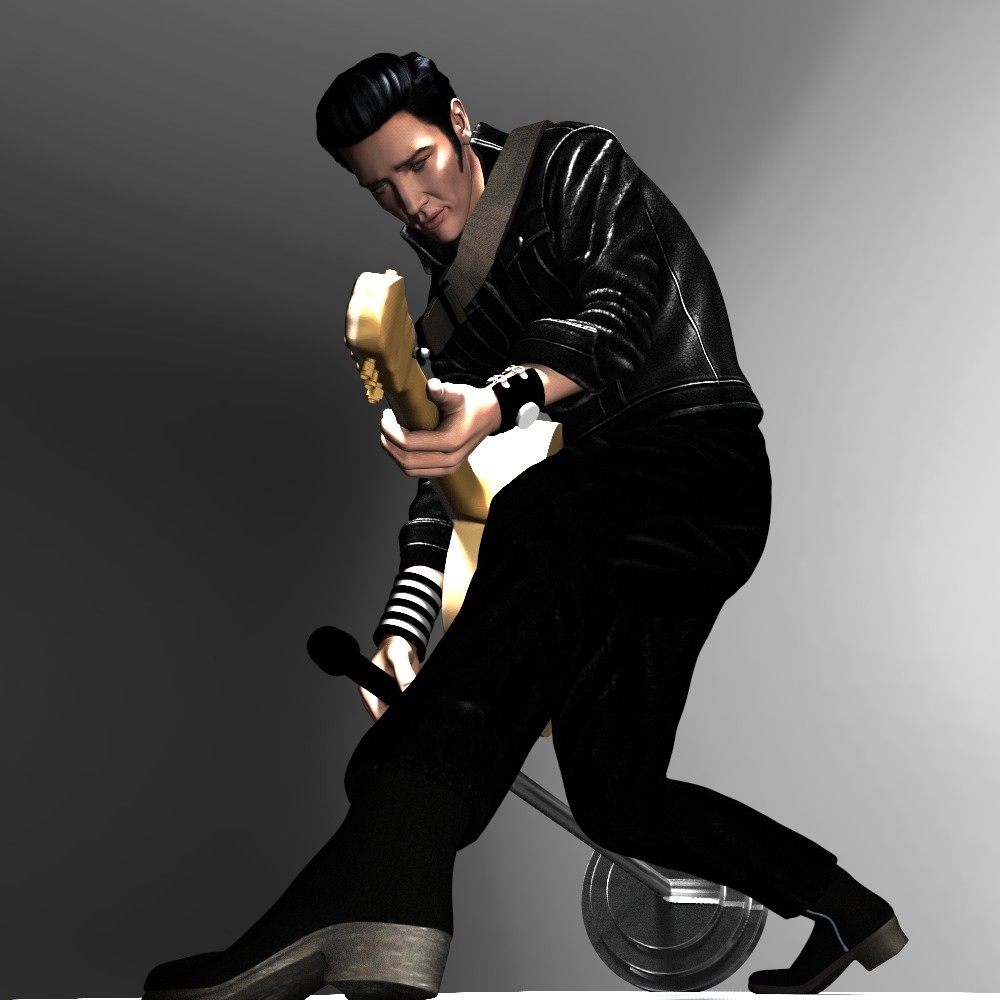 3D file Elvis High Poly with base 👫・3D print design to download・Cults