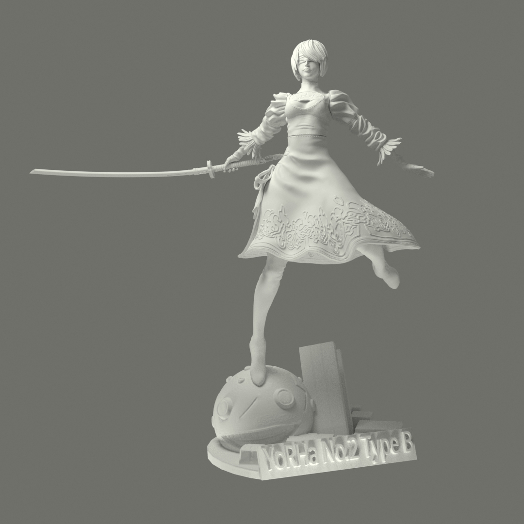 STL file Nier automata Yorha 2B 🎨・3D printable model to download・Cults