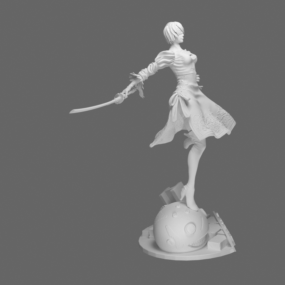 STL file Nier automata Yorha 2B 🎨・3D printable model to download・Cults