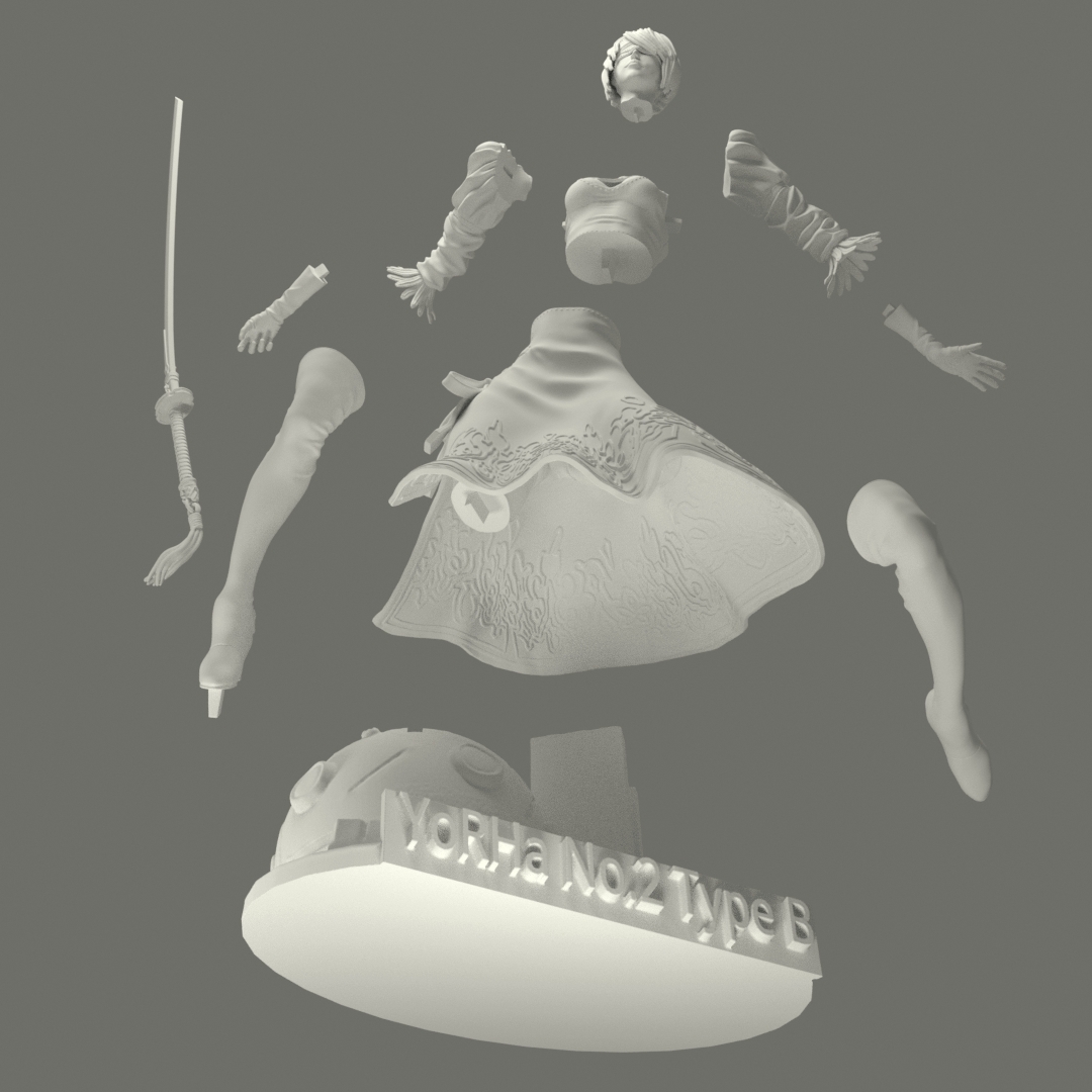 STL file Nier automata Yorha 2B 🎨・3D printable model to download・Cults