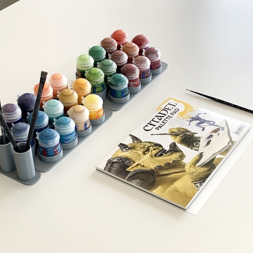 Download 3D printer designs Holders for Citadel paint pots and brushes ...