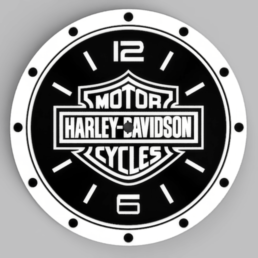Download free 3MF file Harley Davidson Wall Clock Dual Color • 3D print ...
