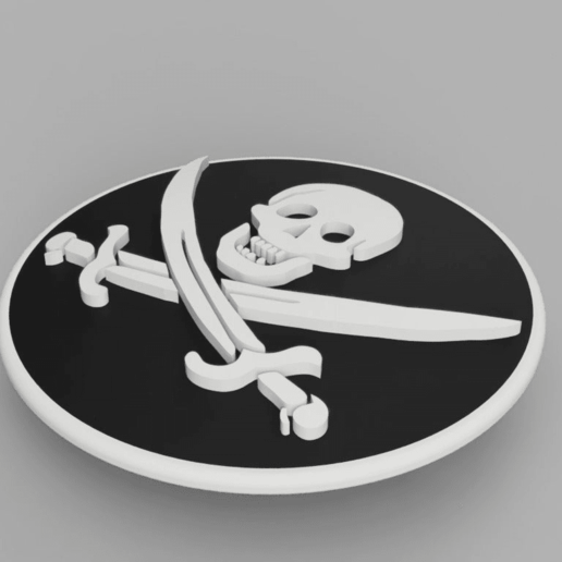 Download free STL file hood / trunk logo Jack Rackham 82mm / 74mm for ...