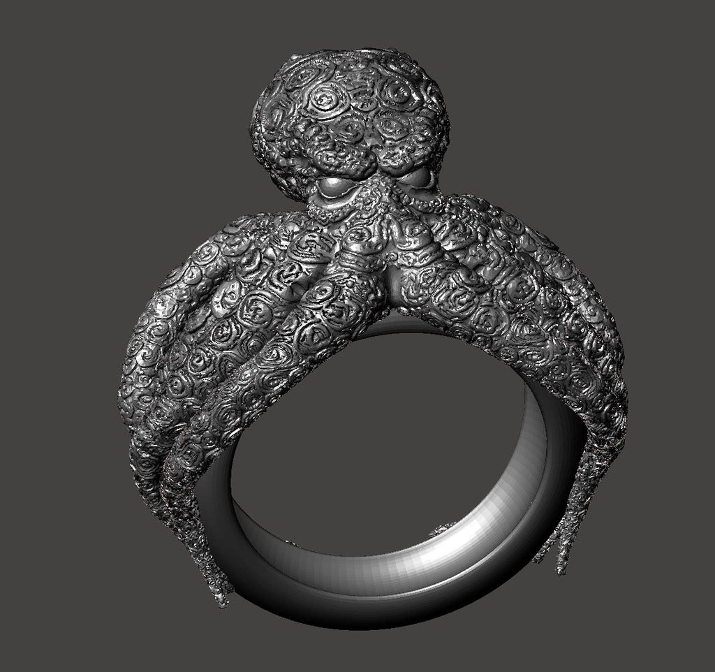 Free STL file Octopus Ring・Design to download and 3D print・Cults