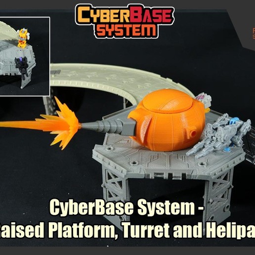 Download STL file [CyberBase System] Raised Platform, Turret and ...