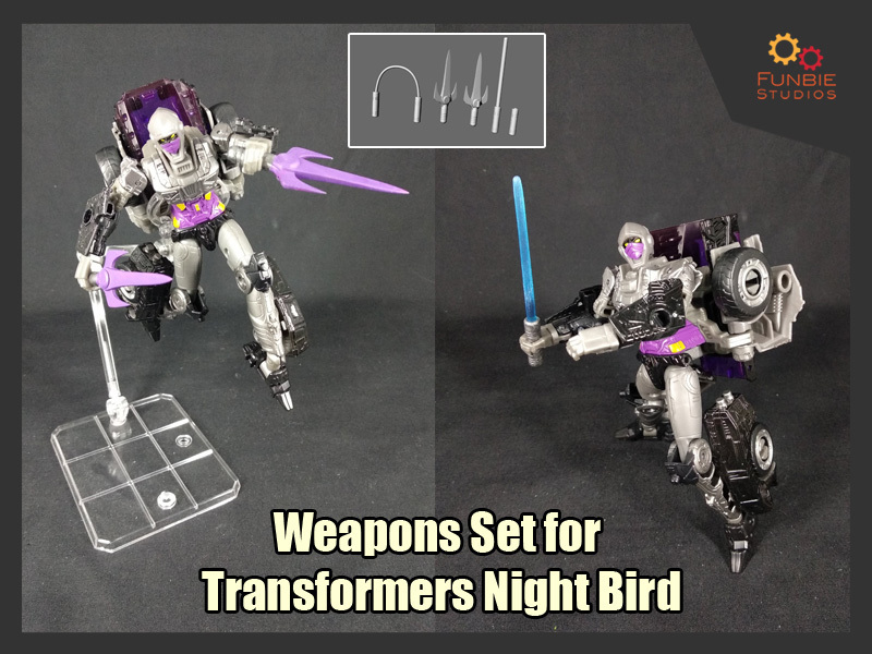 STL file Weapons Set for Transformers Night Bird 🔫・3D printer design to ...