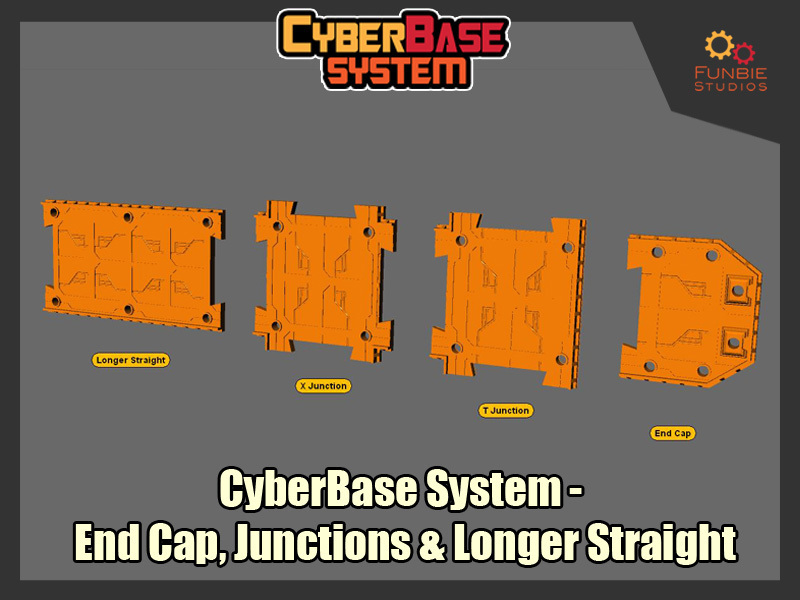 3D file [CyberBase System] End Cap, Junctions and Longer Straight・3D ...