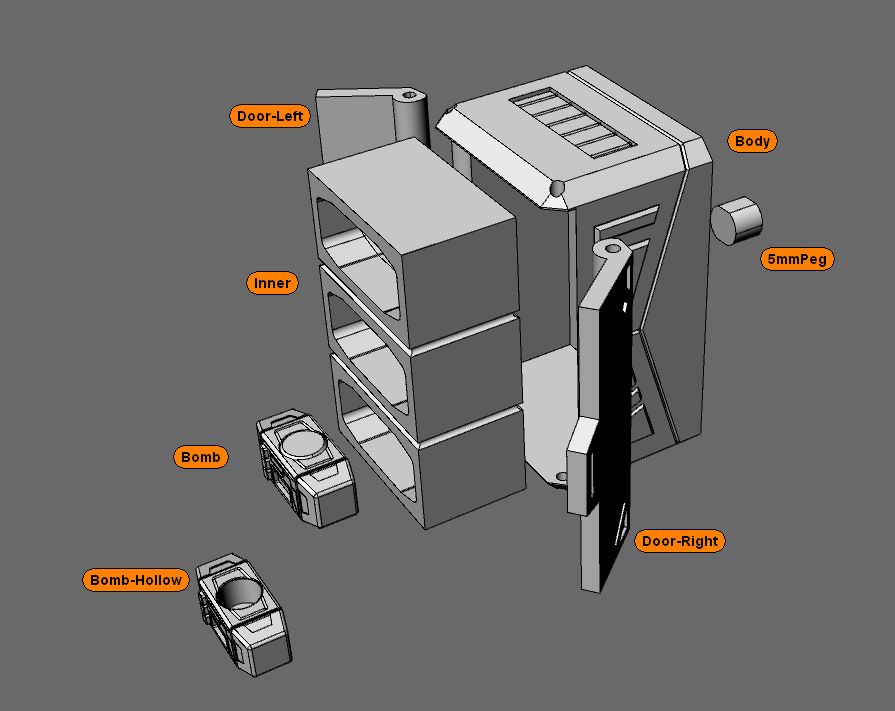 3D file Mindwipe's Explosives Backpack from Transformers Headmasters 🎒 ...