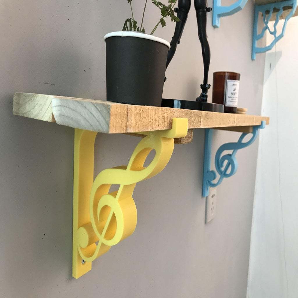 Бесплатный STL файл Music notes shelf brackets with pallet wood・Шаблон ...
