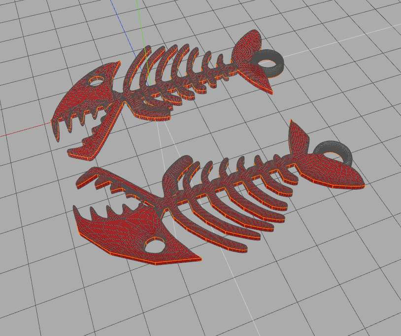 STL file Keyring , Fish skeleton 🗝️・Model to download and 3D print・Cults