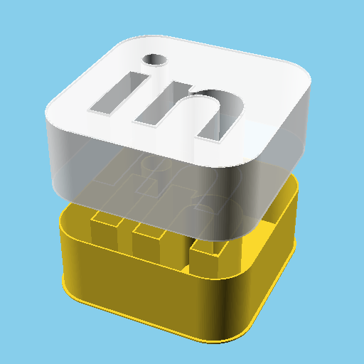 Free 3D file Square with text "in", nestable box (v1)・3D printing ...