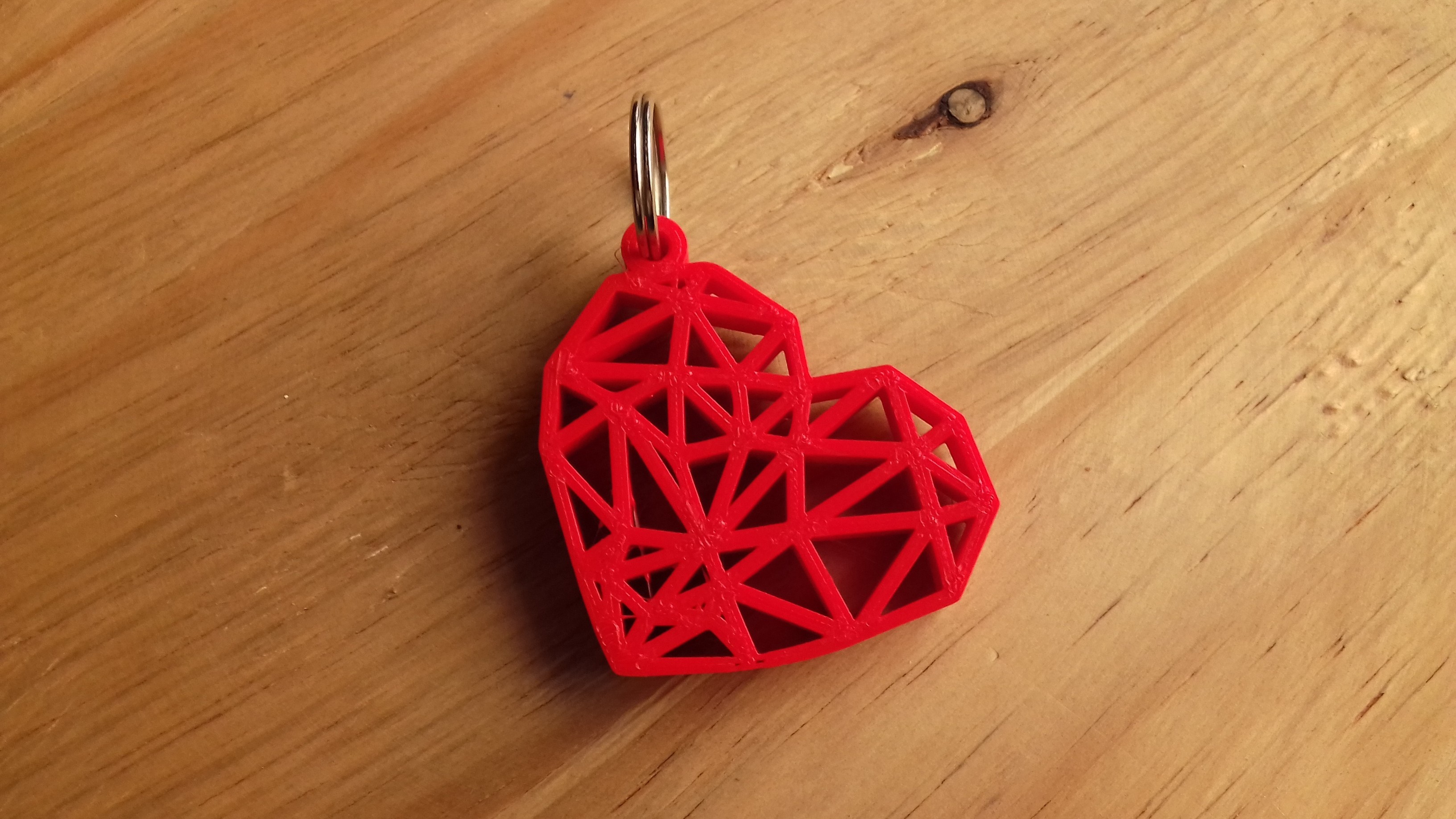 Free STL File Geometric Heart Key Ring 3D Print Model To Download Cults