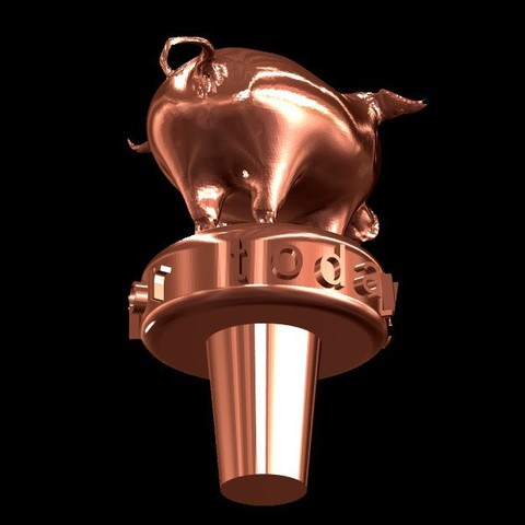 Download STL file Cork for wine "Happy swine" • 3D printable template ...