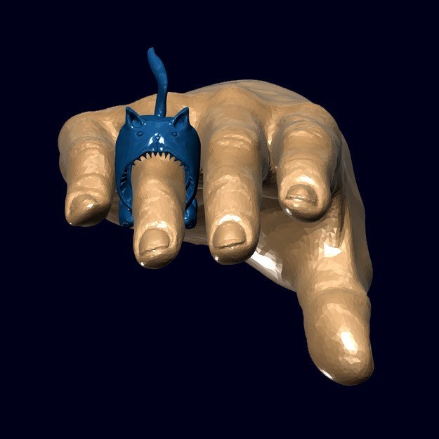 Файл STL Ring "Evil Toothy Cat".・Дизайн 3D принтера для загрузки・Cults