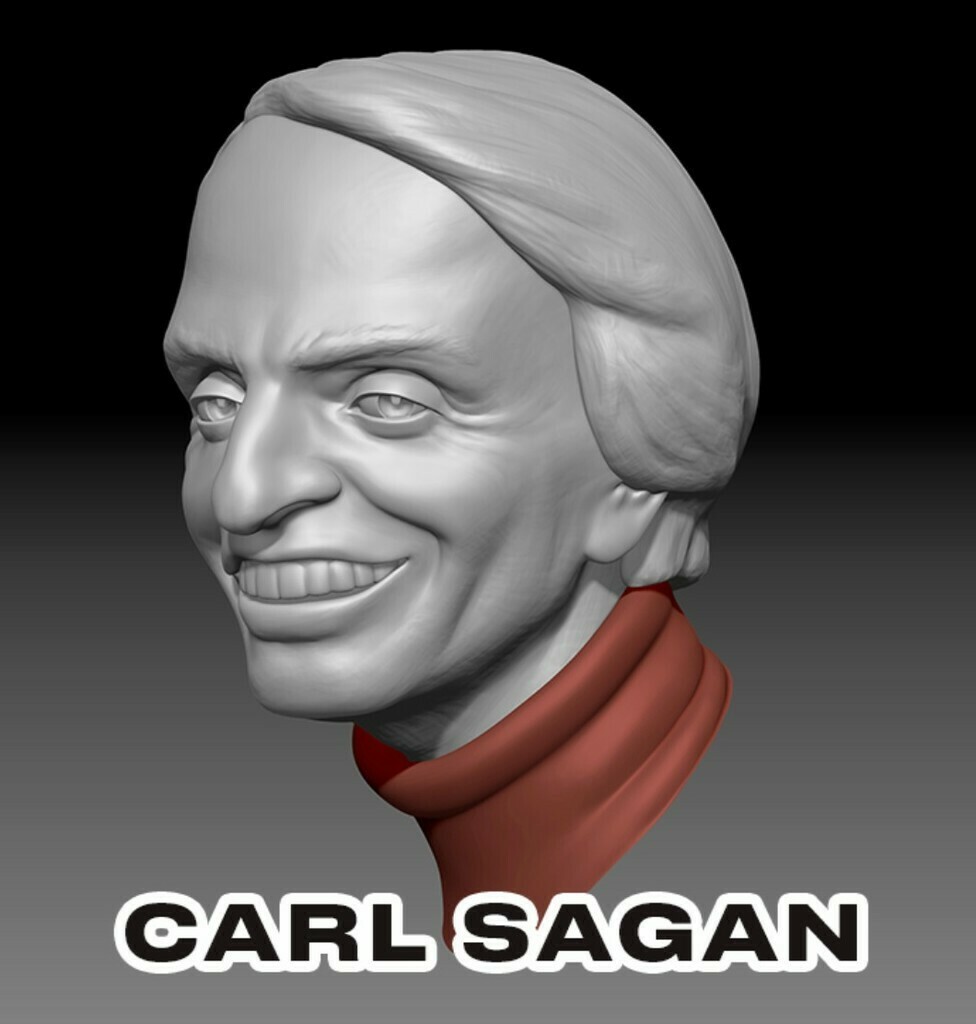 Free 3D file Caricature Sculpture of Carl Sagan・3D printer model to ...