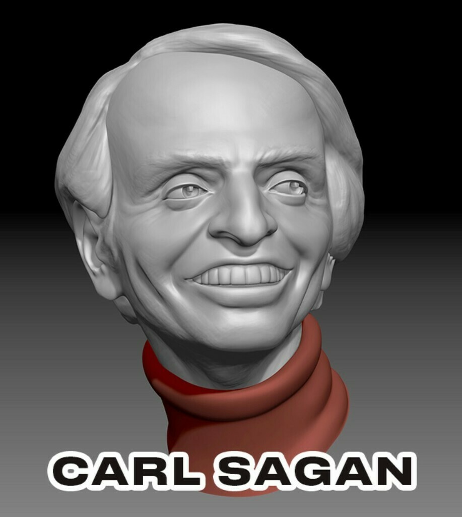 Archivo 3D gratuito Escultura caricatura de Carl Sagan 🗿・Objeto para ...