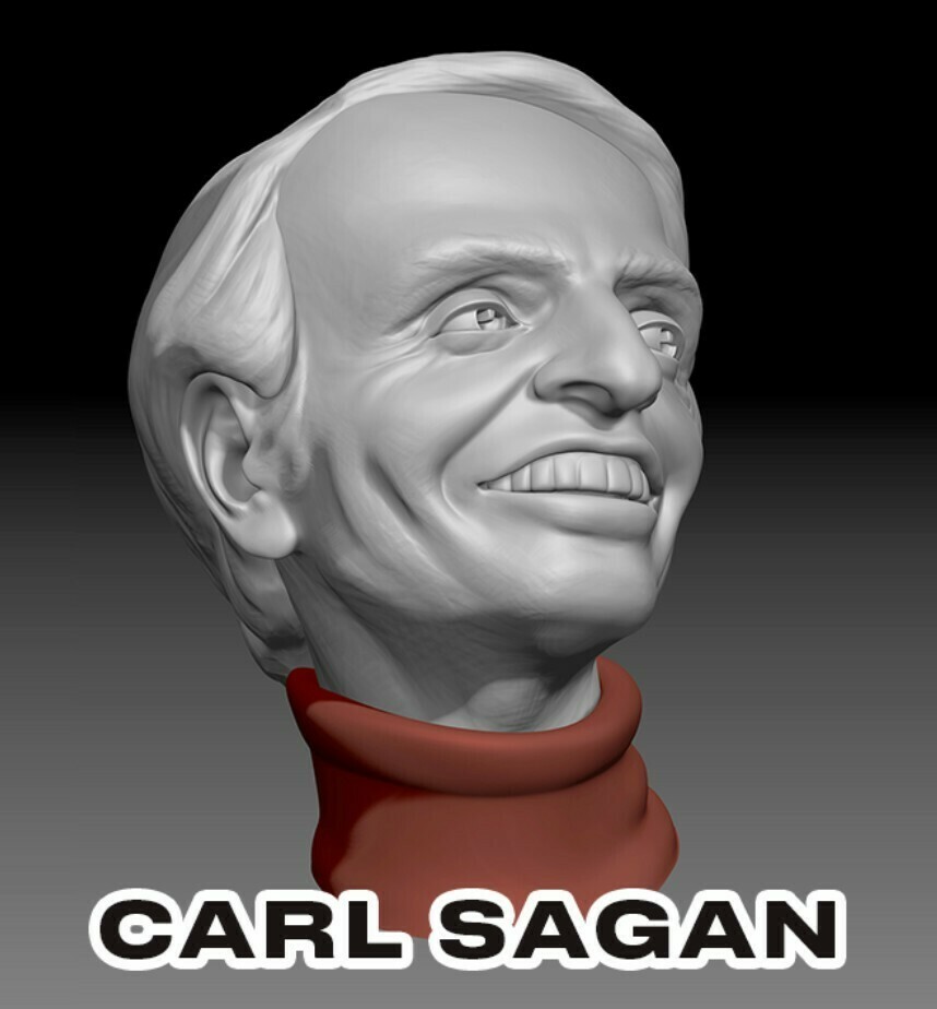 Archivo 3D gratuito Escultura caricatura de Carl Sagan 🗿・Objeto para ...