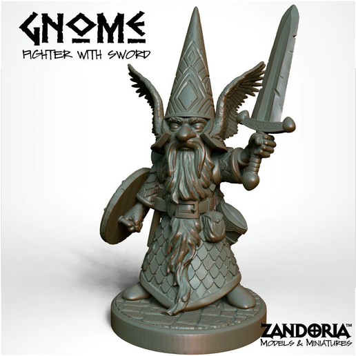 Download 3D printer templates Gnome with Sword ・ Cults