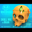 Download free STL file Boneheads: Skull Box w/ Brain - via 3DKitbash.com • Model to 3D print ・ Cults