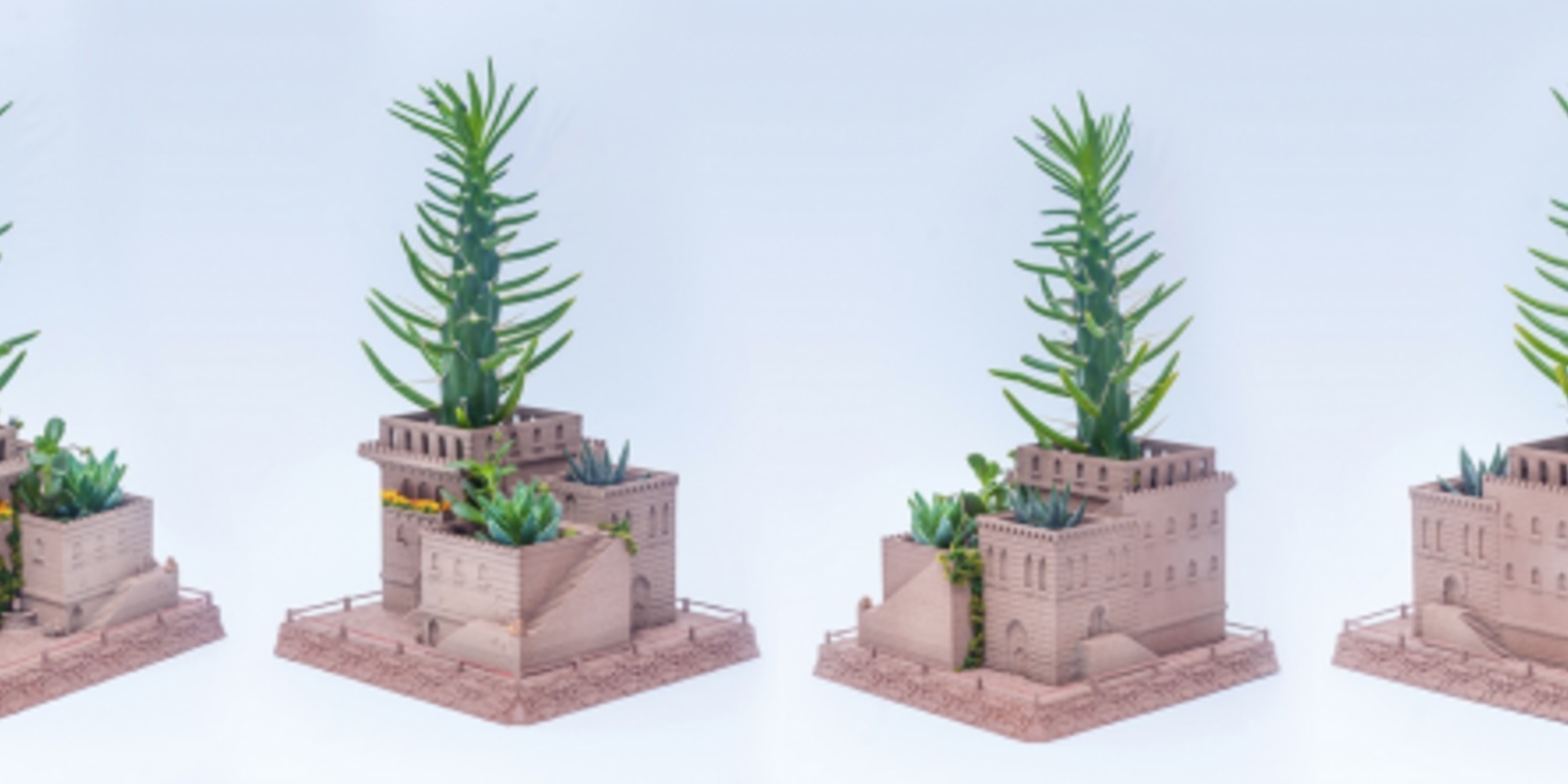 A 3D-printed architectural cactus pot・Cults