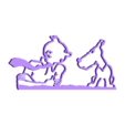 Download free STL file Tintin and Snowy Silhouette • Object to 3D print ...